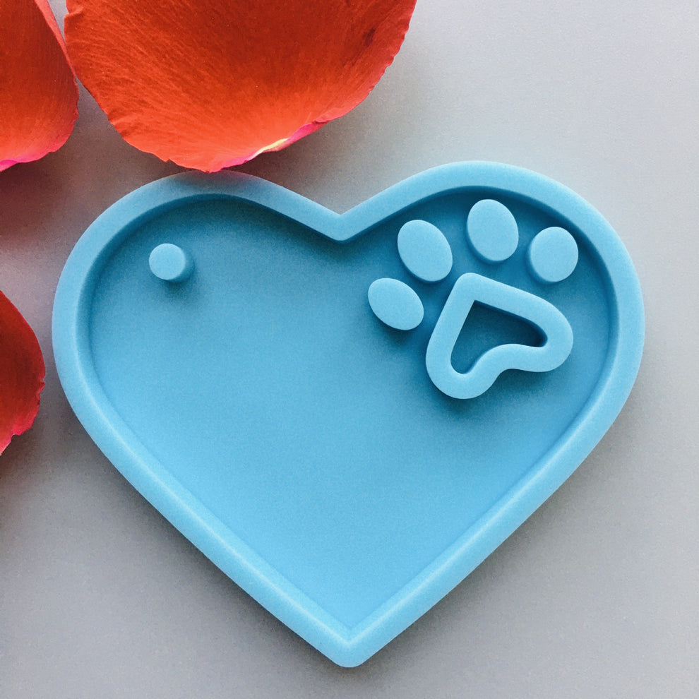 Molde Corazón con Huella Pata de Perro o Gato – Art By Suleny Craft ...